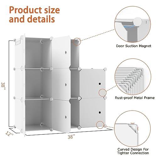 GIMTRR 8-Cube Closet Organizer, White, Portable Storage System, 30 x 30 x 30cm