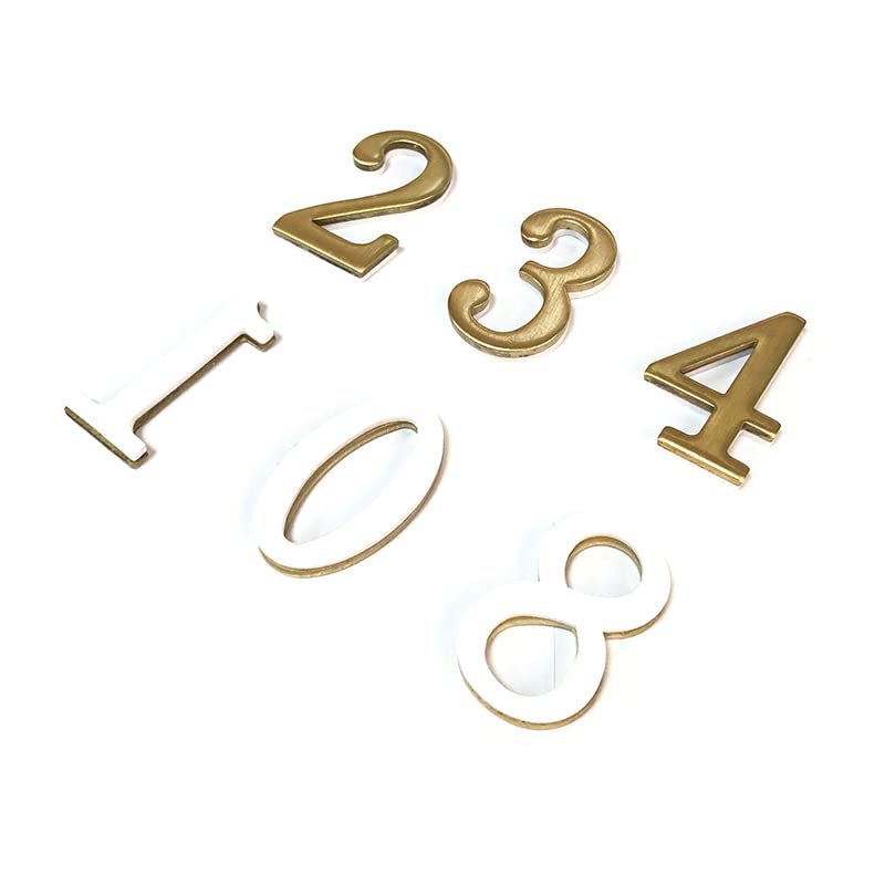1Pcs Mailbox Numbers 2 Inch Brass House Numbers for Outside,Self Adhesive 3D Address Numbers for House, Apartment, Office, Hotel Room, Mailbox Signs,Brass (No.5)