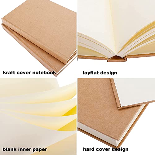 EOOUT 3pcs Blank Notebook, Hardcover Sketchbook Unlined Notebook, 120 Sheets, 100gsm Paper, 5.6 x 8.2in, Journal for Drawing, Art, Travelers Ideal Gifts, Students and Office Supplies