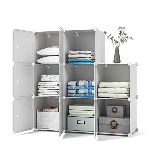 GIMTRR 8-Cube Closet Organizer, White, Portable Storage System, 30 x 30 x 30cm