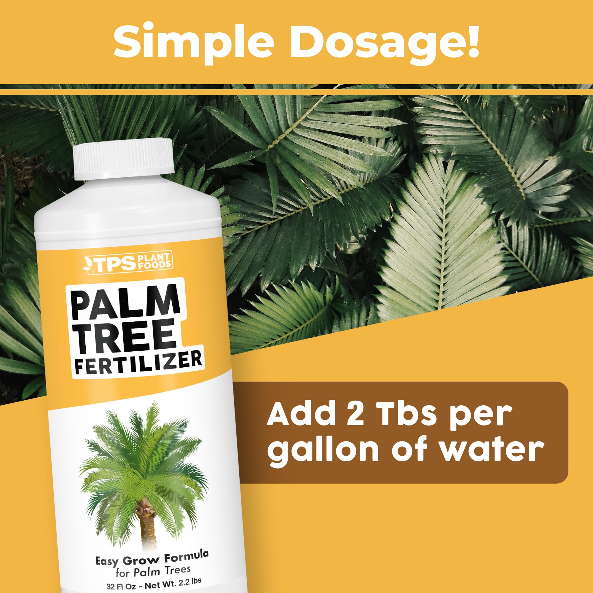 TPS NUTRIENTS Palm Tree Fertilizer for All Palms and Ferns, Liquid Plant Food, 32 oz (1 Quart)