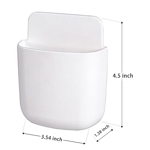 LVYOUIF 3 Pack Remote Control Holder Wall Mount Holders Hole-Free Phone Charging Organizer Pen Storage Containers For Home Office School Supply Storage (White)