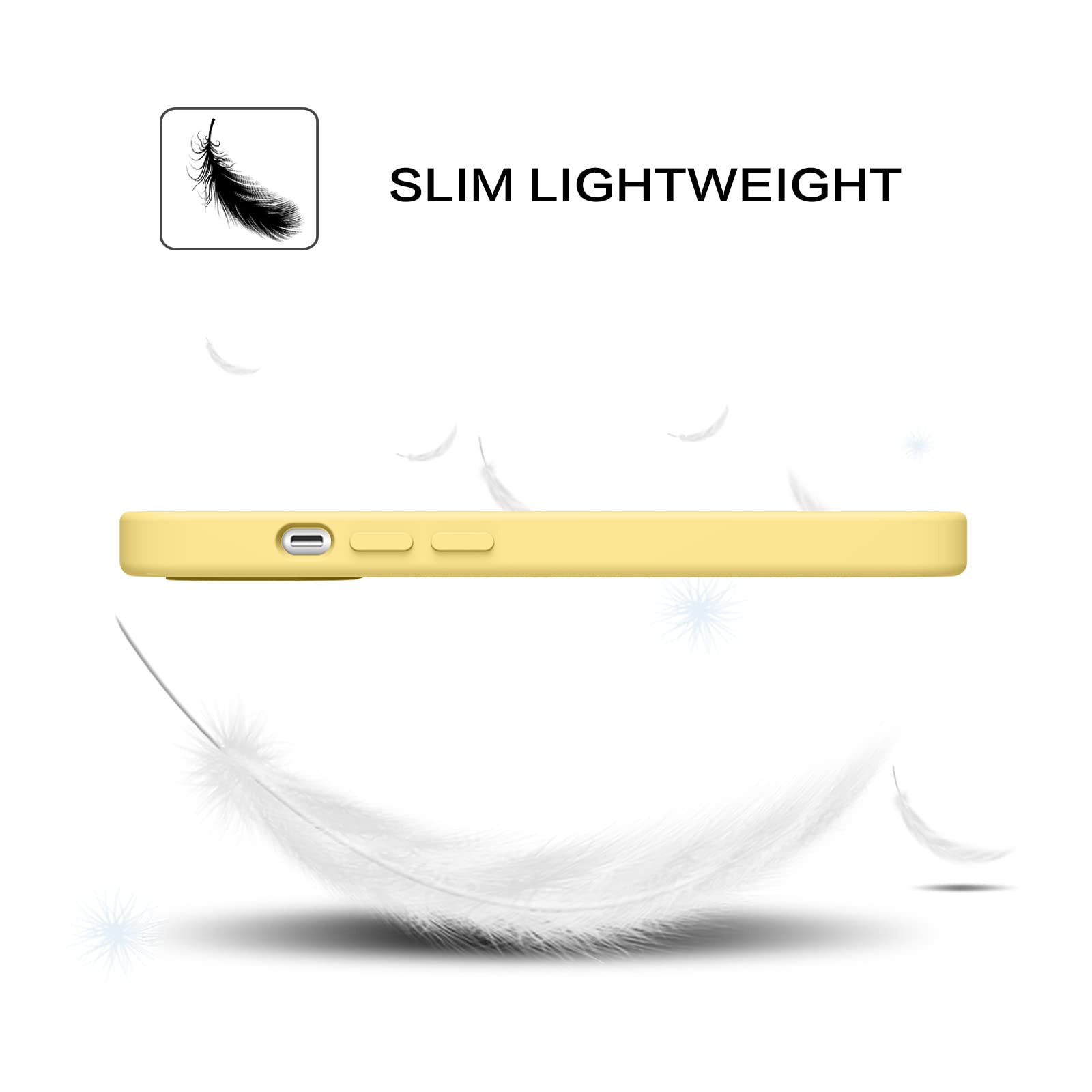 BENTOBEN Compatible iPhone 13 Pro Max Phone Case, Soft Silicone Gel Rubber Bumper Microfiber Lining Hard Back Women Shockproof Protective Cover for iPhone 13 Pro Max 6.7",Yellow
