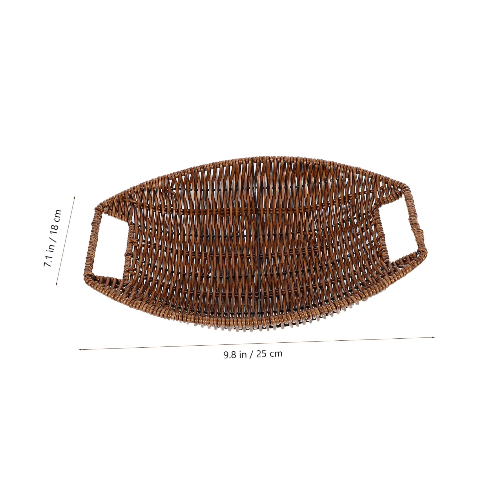 Angoily Rattan Weaving Storage Basket Fruit Bread Snack Woven Basket Simulated Rattan Elegant Decorative