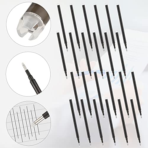 24 Pieces Gel Ink Refills Erasable Gel Refills for Erasable Gel Ink Pens, Fine Point 0.7 mm (Black)