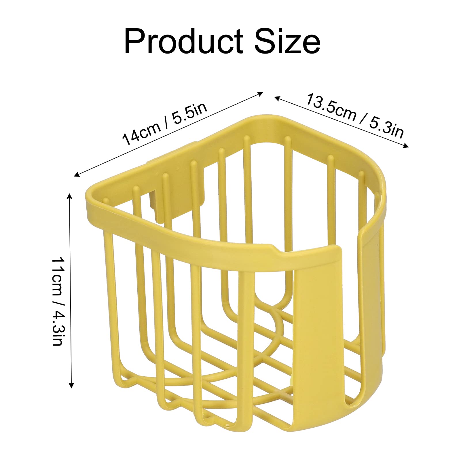 Mokernali Toilet Paper Holder, Wall‑Mounted Self Adhesive Toilet Roll Holder No‑Punch Toilet Shelf with No-Punch Sticker for Home Bathroom Kitchen(Yellow)