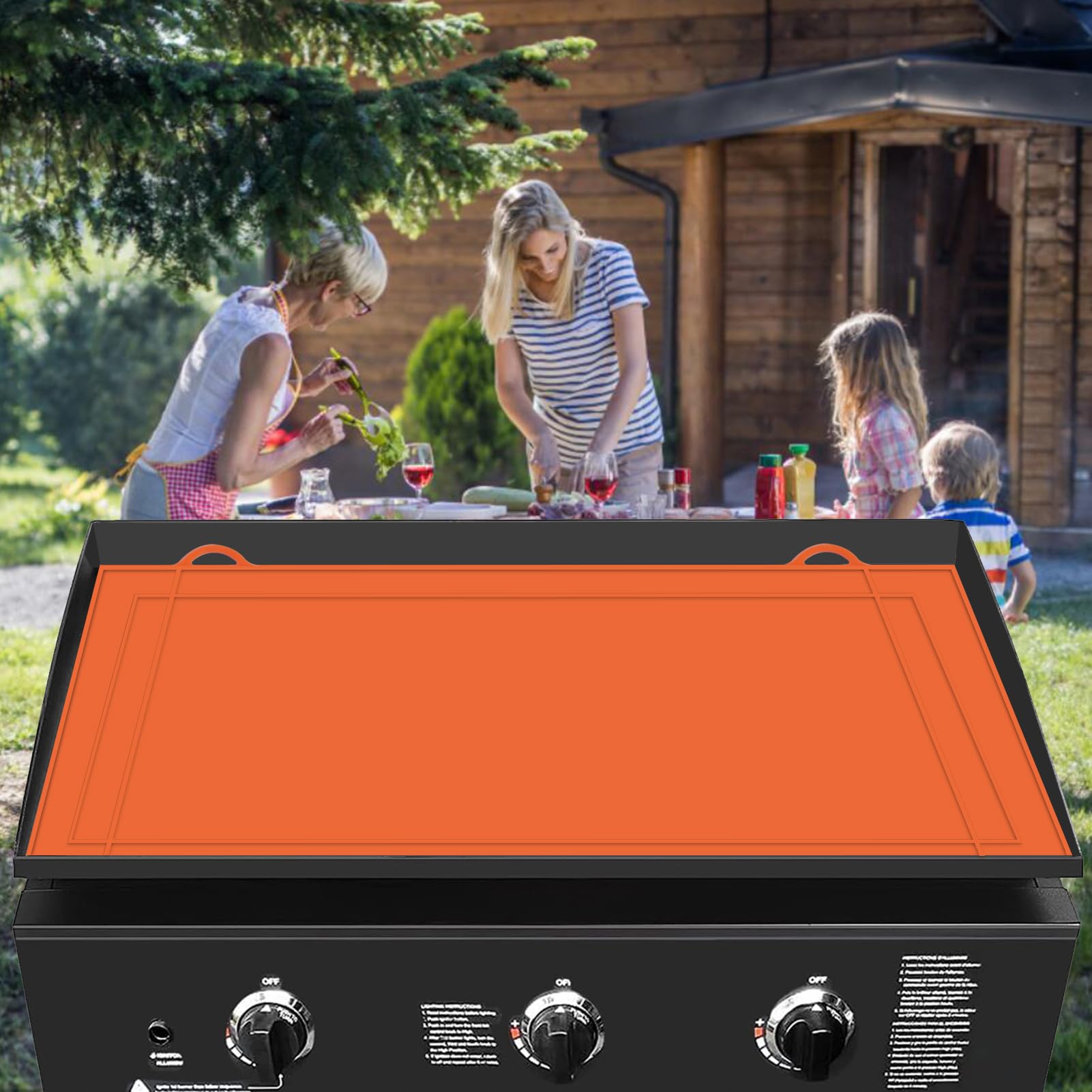 HONSREO 36" Griddle Silicone Mat for Blackstone 36/30/28 Inch, Food Grade Grill Protective Mat Overall Product Dimensions Grill Protector Cover Cuttable and Customizable