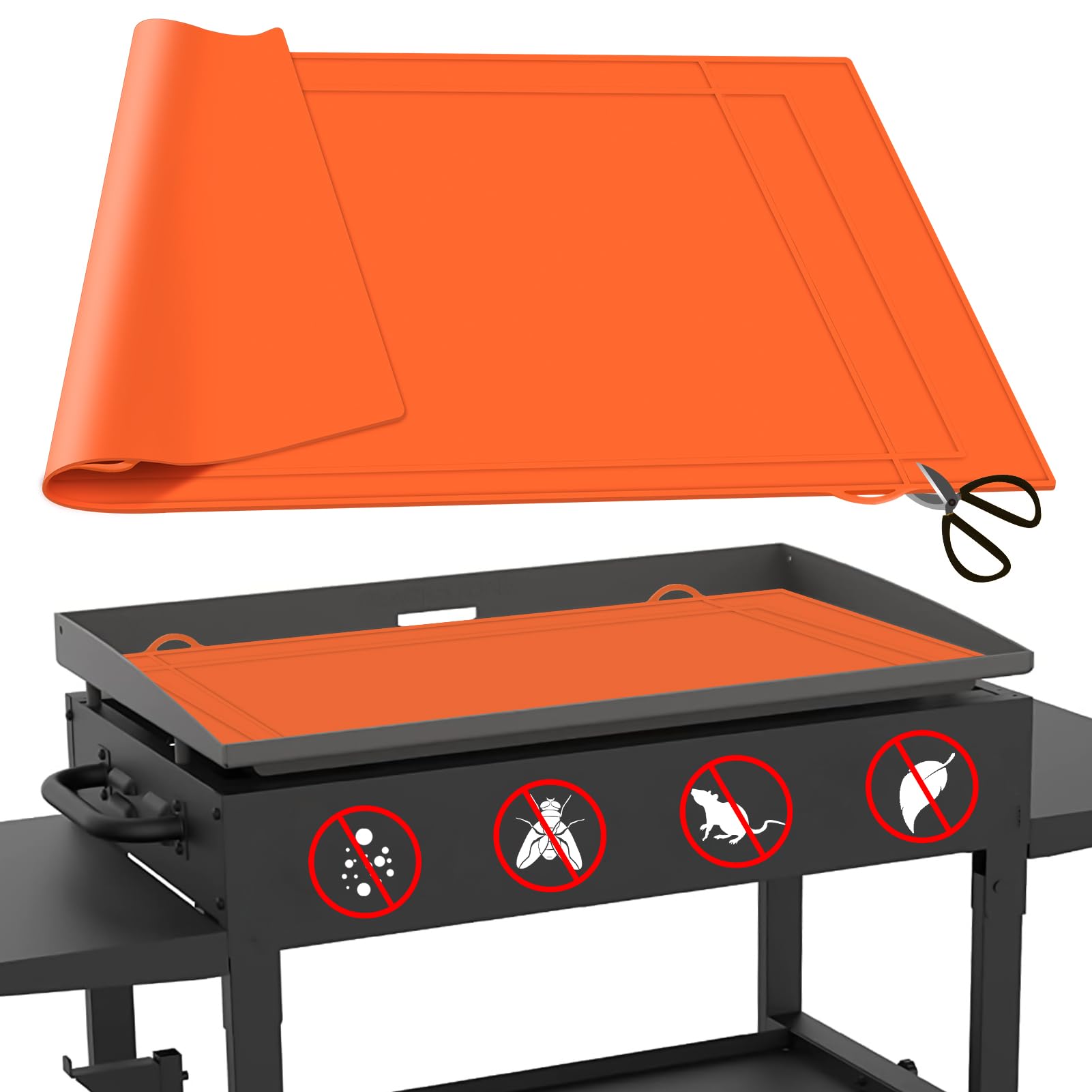 HONSREO 36" Griddle Silicone Mat for Blackstone 36/30/28 Inch, Food Grade Grill Protective Mat Overall Product Dimensions Grill Protector Cover Cuttable and Customizable