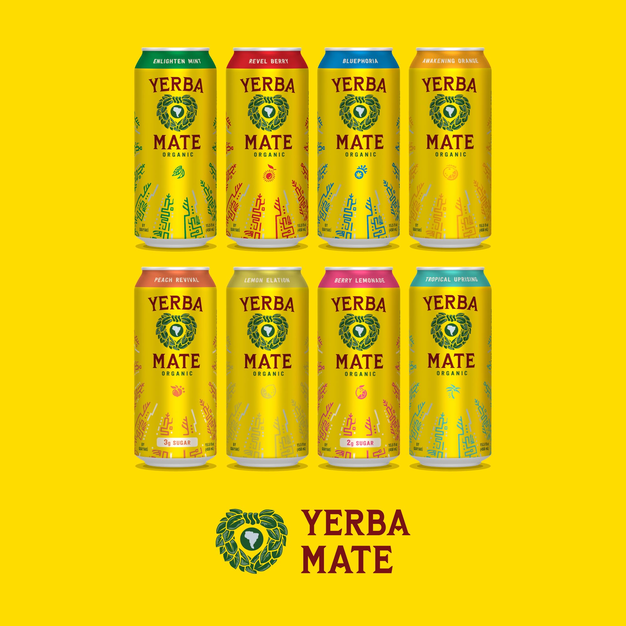 Guayakí Yerba Mate, Organic Energy Drink Alternative, Peach Revival, Low Sugar, 150mg Natural Plant Based Caffeine, Smooth Energy & Focus, No Jitters or Crash, 15.5 Oz (Pack of 12), Packaging May Vary