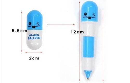 24pcs Vitamin pill Ballpoint Pen, Novelty Retractable Gift Ball pen with Smiling Face Cute Cartoon Emotion