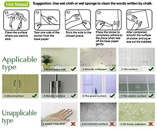 Chalkboard Wall Sticker Blackboard Decor PVC Self Adhesive DIY Removable Reusable Erasable Wallpaper for Door Fridge