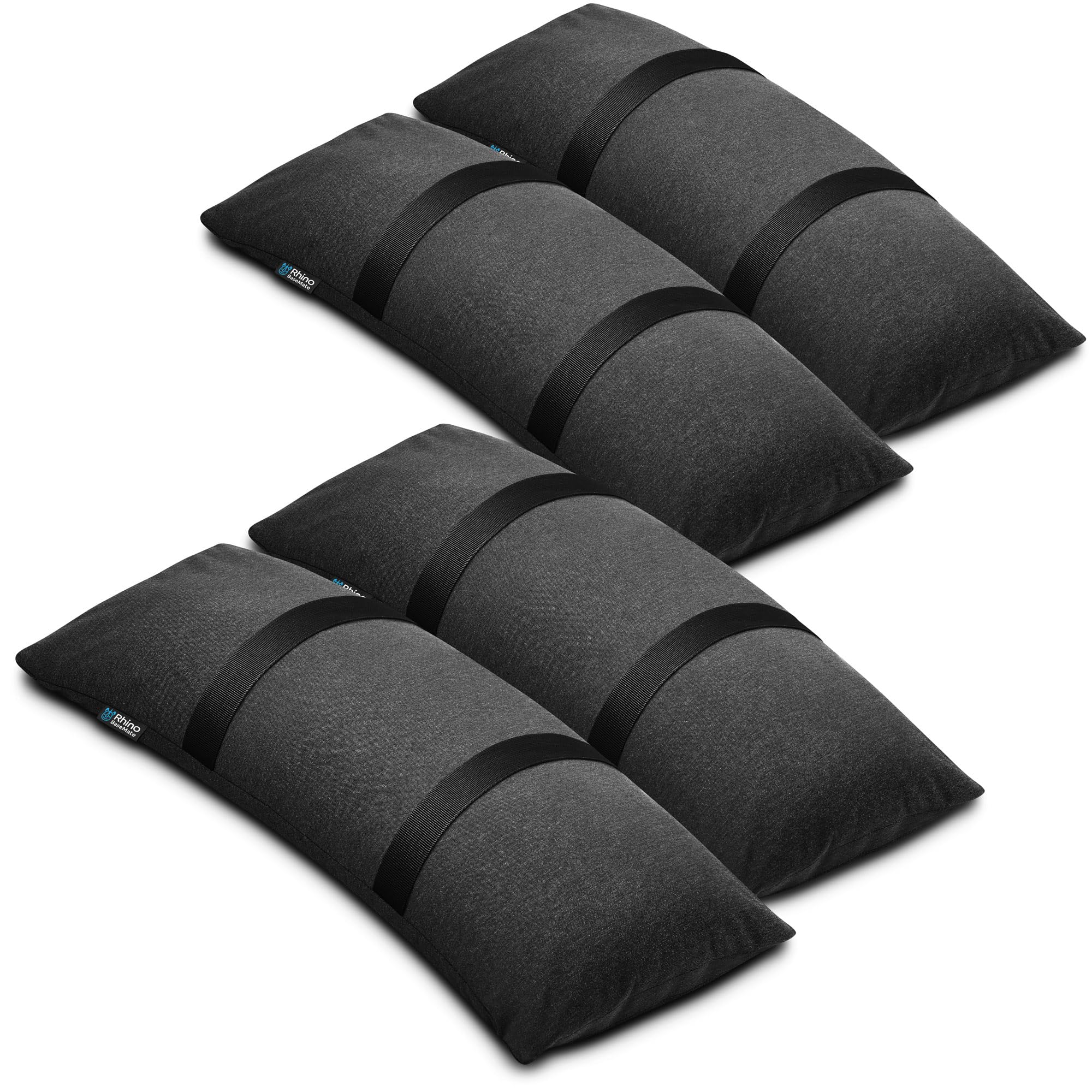 BaseMate Umbrella Base Weights | Outdoor Fillable Sand Bags for Weight | Weatherproof Patio Furniture Weights | 4 SandBags for 49 lb. | Arched Sand Bags to Hold Down Umbrella Stand & Outdoor Furniture
