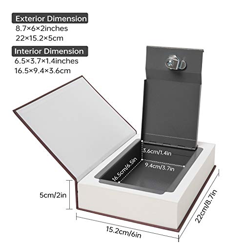 Real Paper Transfer Book Safe, Hollow with Secret Hidden Compartment, Combination Lock, 8.7"×6"×2" (Bible-Combination)
