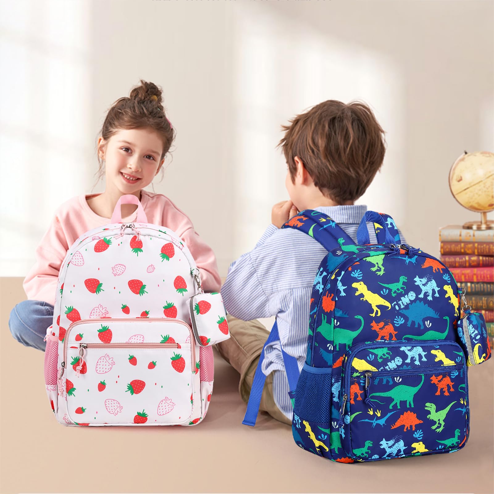 mygreen Dinosaur Backpack for Boys Backpacks for Elementary School 15 inch Backpack for Boys with Coin Purse 5-7 6-8 School Bag 2nd 3rd Grade Blue