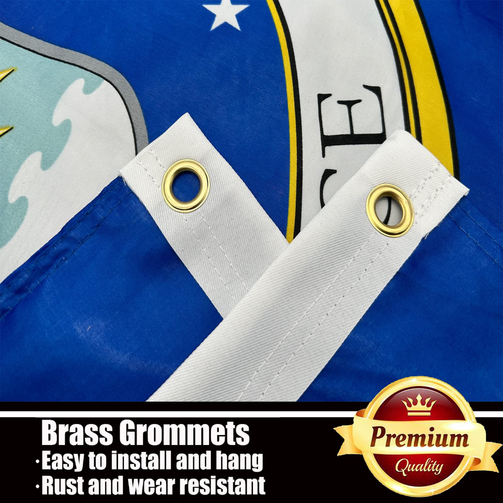 US Air Force Emblem Veteran Flag 3x5 Outdoor Double Sided 3 Ply-USAF Military Flags-Vivid Color Clear Pattern Reinforcement Sewing Durable Polyester with 2 Brass Grommets