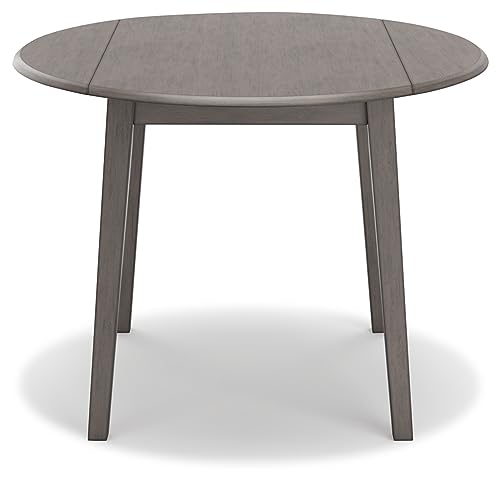 Signature Design by Ashley Shullden Casual Round Dining Small Drop Leaf Table, Seats up to 4, Gray