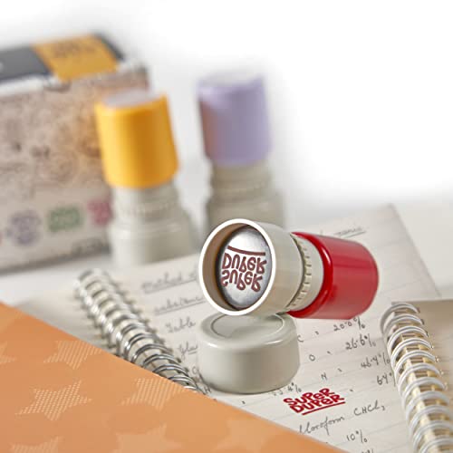 Stamp Joy - 6 Self-Ink Flash Stamp Set, Multicolor Teacher Stamps, Office Stationery Stamps, Pre-Inked (Inspiration Set)