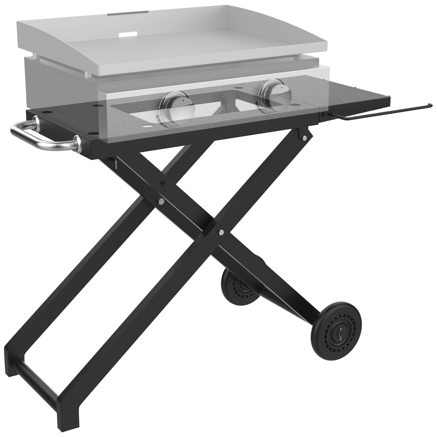 Portable Grill Cart for Blackstone 17 Inch & 22 Inch Table Top Griddles, Folding Cart Griddle Stand with Side Shelf for Blackstone 17" 22" Grills, Backyard, Camping and Outdoor Cooking