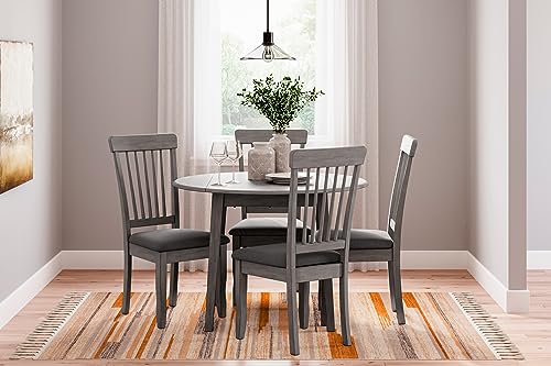 Signature Design by Ashley Shullden Casual Round Dining Small Drop Leaf Table, Seats up to 4, Gray