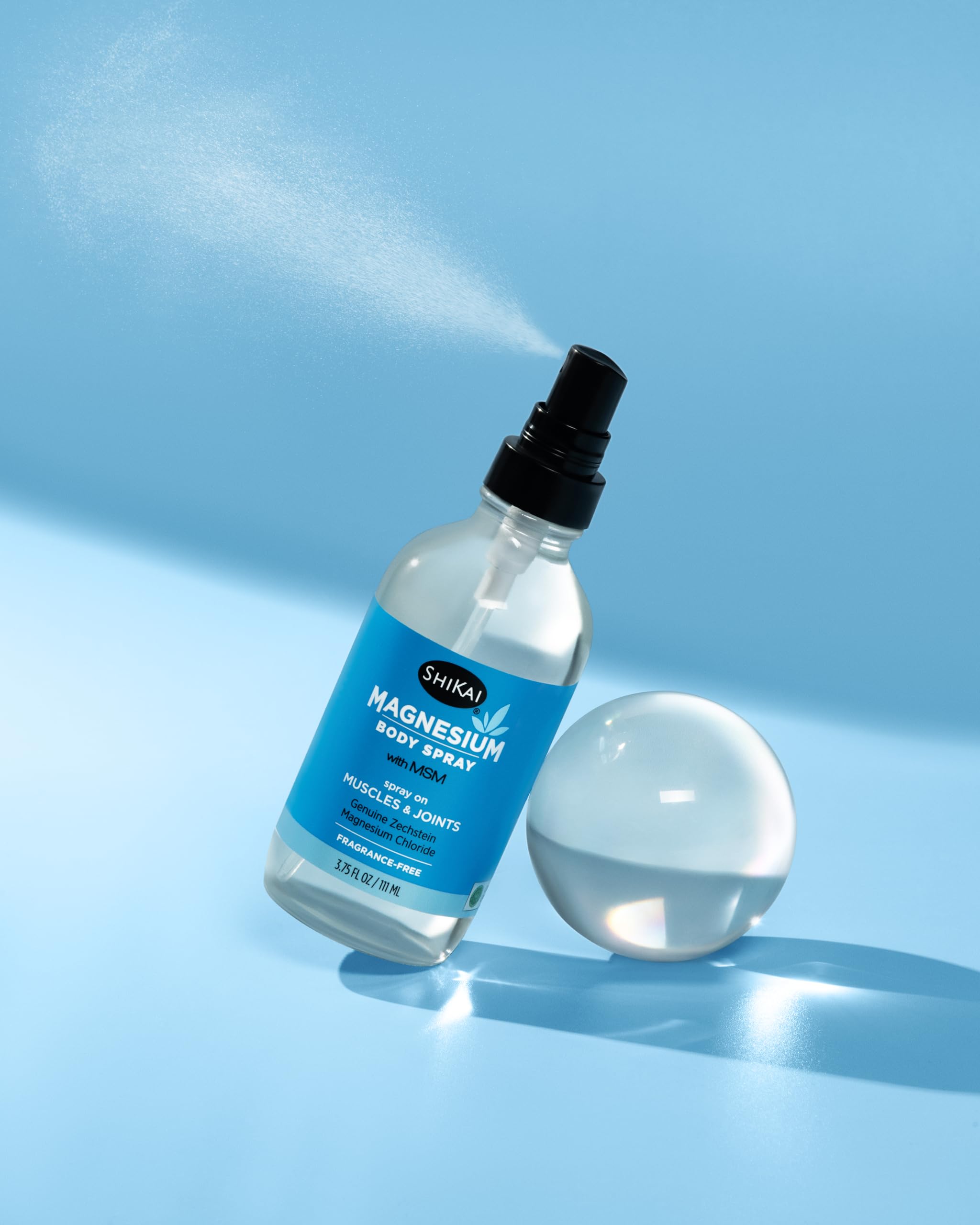 ShiKai Magnesium Body Ease Spray (3.75 fl oz) | Topical Spray to Ease Muscles & Joints | Provides Benefits of Magnesium | Refresh & Relax Muscles & Joints | Fragrance Free