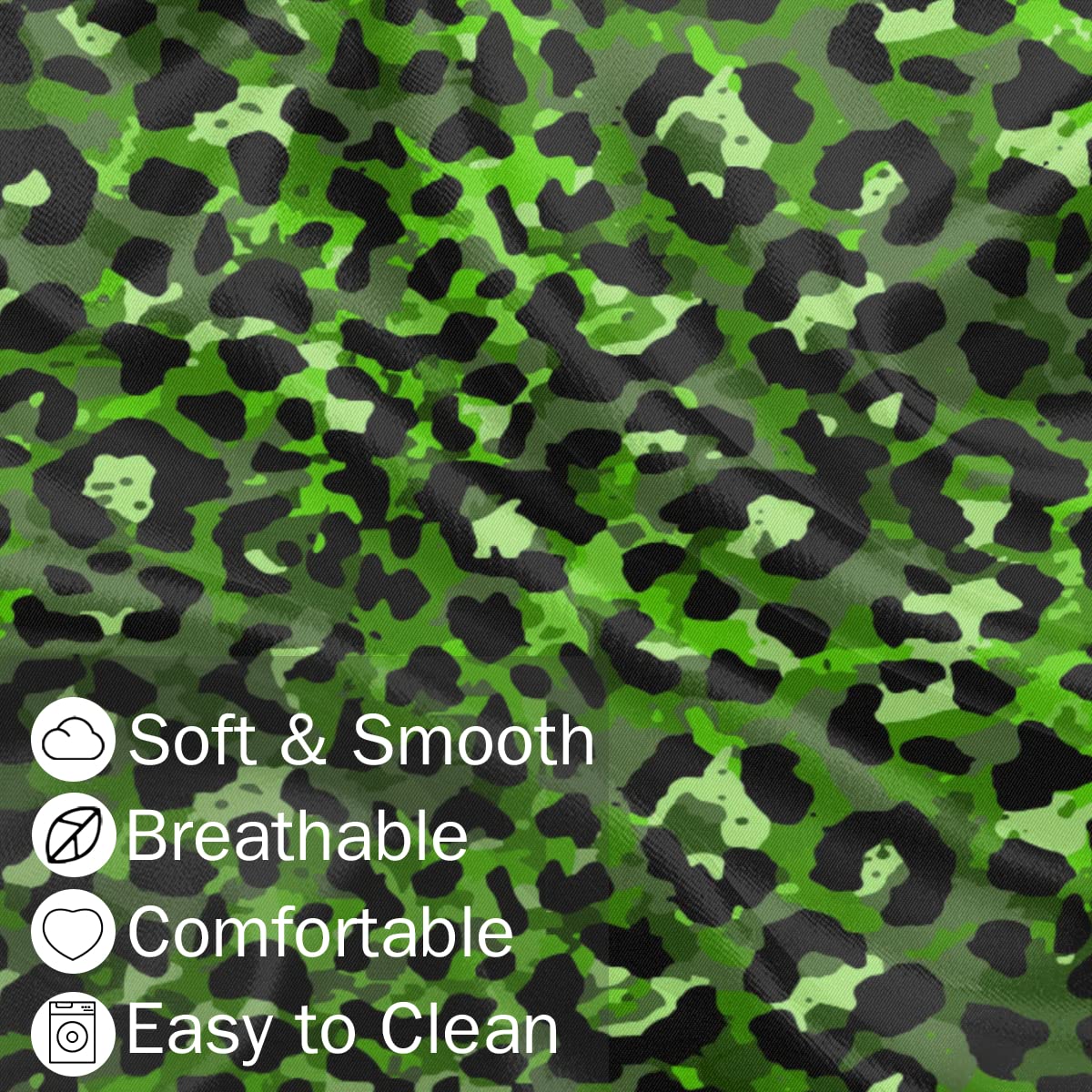 Satin Body Pillow Pillowcase for Hair and Skin Camo Leopard Grass Green Long Body Pillow Case Cover 21x54 Soft Breathable Body Pillow Cases