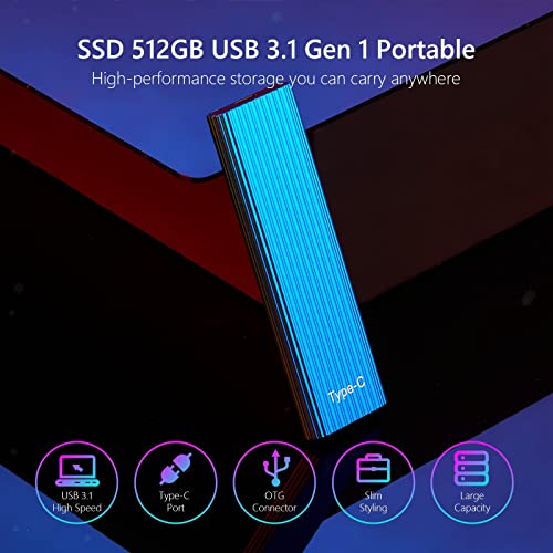 Mersuii Mini Solid State Drive for Laptop Windows 7 Mac Shockproof Portable Mobile Solid State Drive 1TB Red