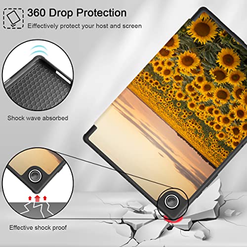 May Chen Case for Samsung Galaxy Tab A8 10.5 Inch 2022 Release, Auto Wake/Sleep Slim PU Lightweight Trifold Stand Folio Cover for Samsung Galaxy Tab A8 Tablet [SM-X200/X205/X207], Sunflower