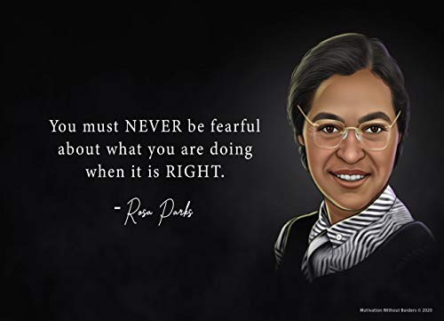 MWB Black History Inspirational Wall Art Posters - Powerful Heroes Martin Luther King, Rosa Parks, Malcolm X, Maya Angelou Positive & Motivational Quotes Wall Art Decor | African American Wall Art for Office or Home | 13" x 18" Non-Laminated (Pack of 4)
