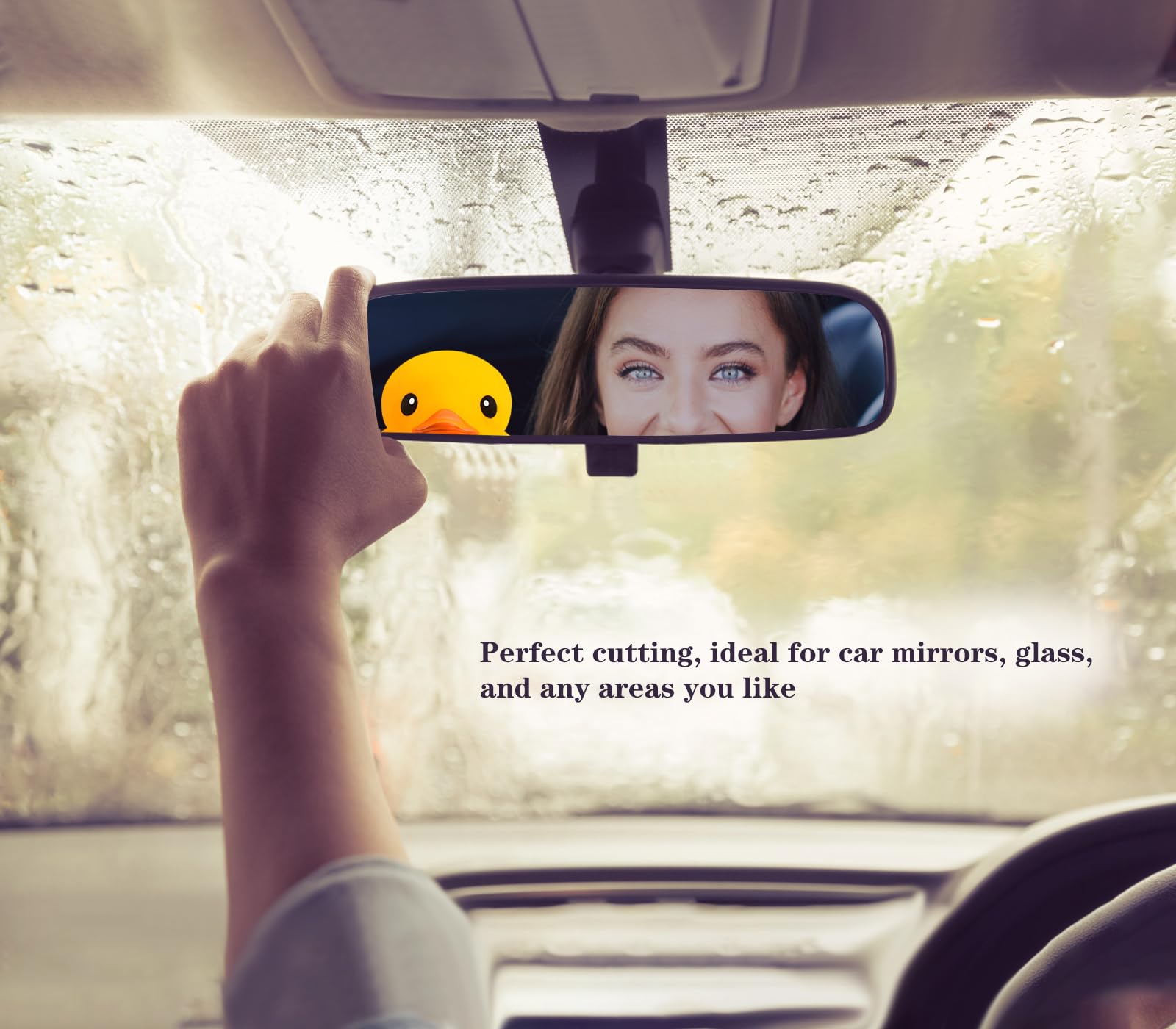 LUAATT Duck Peeker Rear View Mirror/Windshield Decal,2 Pcs Cute Duck Car Mirror Sticker Vinyl Truck Window Sticker
