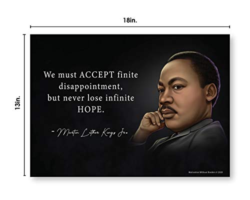 MWB Black History Inspirational Wall Art Posters - Powerful Heroes Martin Luther King, Rosa Parks, Malcolm X, Maya Angelou Positive & Motivational Quotes Wall Art Decor | African American Wall Art for Office or Home | 13" x 18" Non-Laminated (Pack of 4)