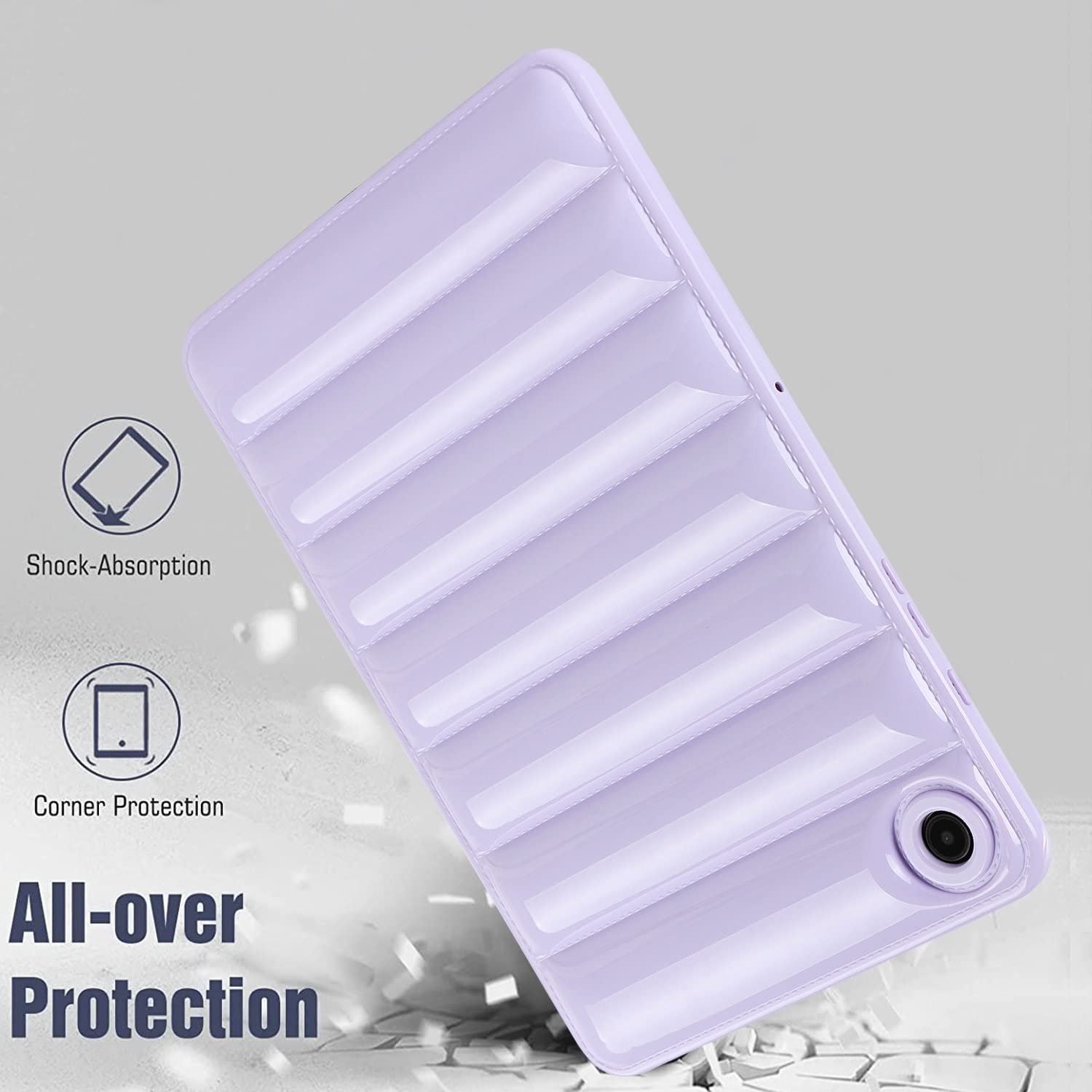 FERKAP Stand Tablet Cover Tablet Case Compatible with Samsung Galaxy Tab A8 10.5 inch 2021 (SM-X200/X205),Ultra Thin Lightweight Full Protective Cover Drop-Proof Shock-Proof (Color : Purple)