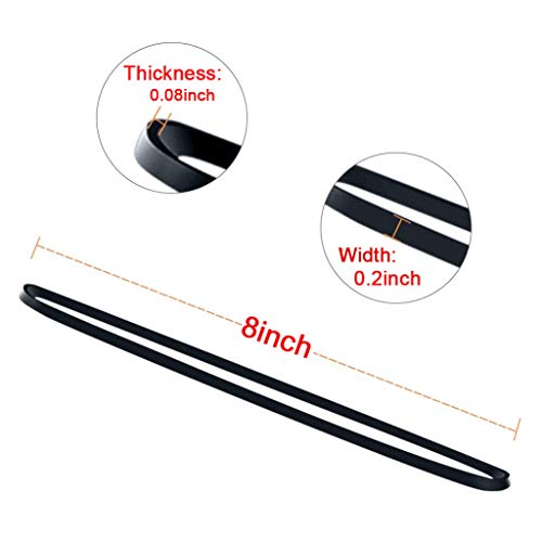 AMUU Rubber Bands Large Black 50 Pack 8 inches Trash Can Band Set Elastic Bands for Office Supply Trash Can File Folders Cat Litter Box Size Big Rubbers Bands Large