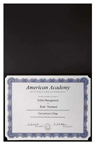 25 Pack Black Certificate Holders, Diploma Holders, Document Covers with Gold Foil Border, by Better Office Products, for Letter Size Paper, 25 Count, Black