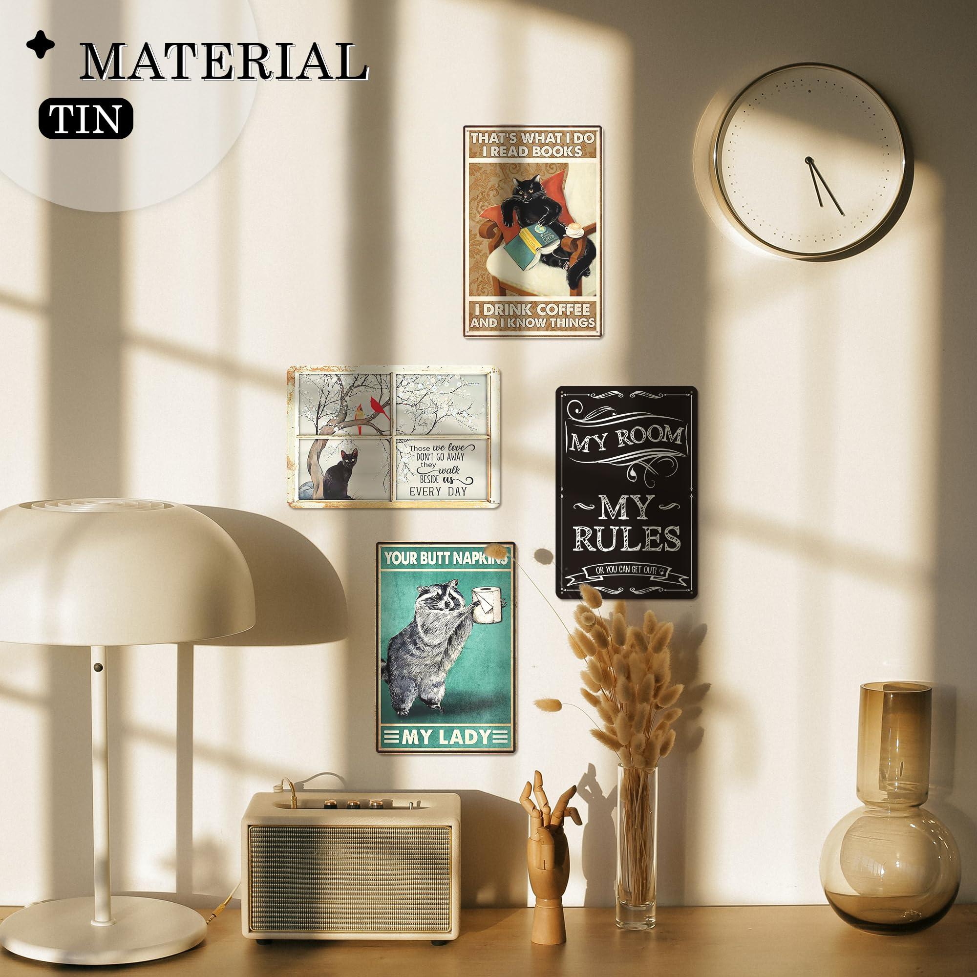 Black Cat Decor - 8x12 Cute Tins Black Cat Gifts - Black Panther Wall Art Black Cat Decorations for The Home - What Matters Most is How You See Yourself