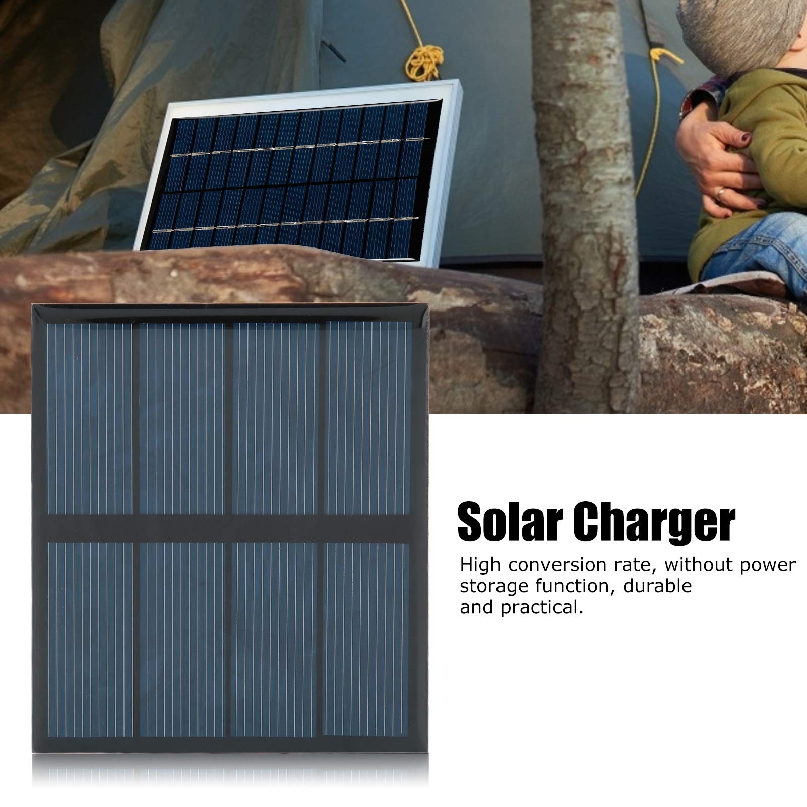 Mini Small Solar Panel, 2Pcs Polycrystalline Silicon Diy Battery Charger Kit 0.6W 2V for Small Dc Batteries for Low Power Devices