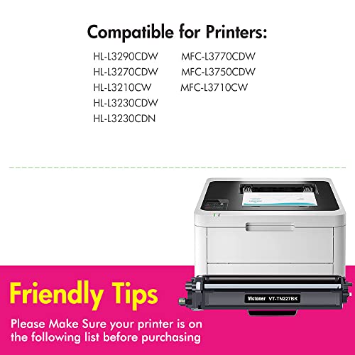 VICTONER Compatible Toner Cartridge Replacement for Brother TN227 TN 227 TN223 TN-227 TN227BK HL-L3270CDW MFC-L3770CDW MFC-L3750CDW HL-L3290CDW HL-L3210CW Printer High Yield (4 Pack TN-223BK/C/M/Y )