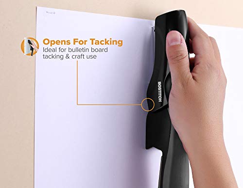 Bostitch Stapler with Staples Value Pack Set, Heavy Duty Stand Up Stapler, Black, 40 Sheet Capacity with 5000 Staples, Small Stapler Size, Fits Into The Palm of Your Hand (B175-BLK -VP)