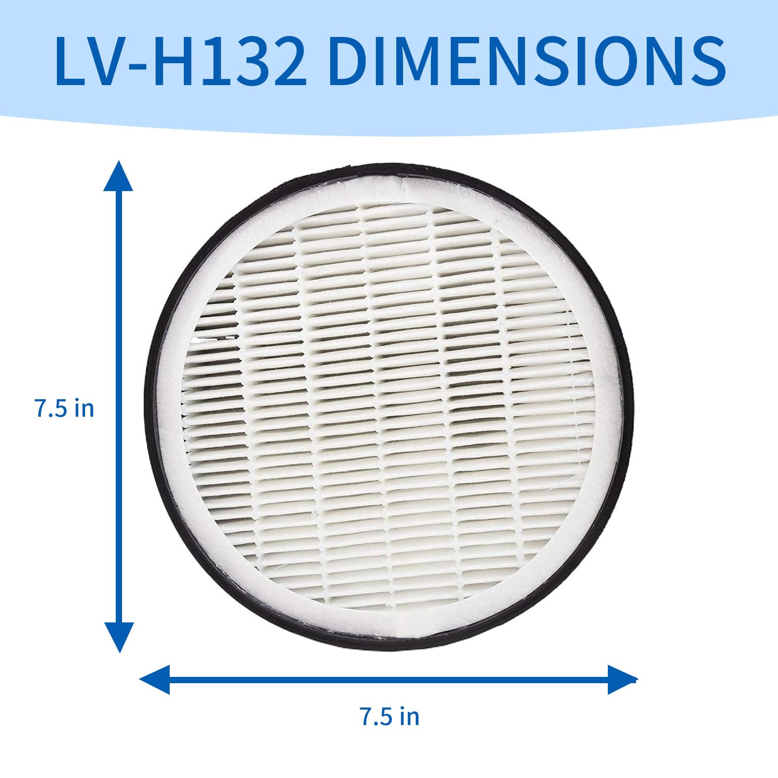 3 Pack LV-H132-RF Replacement Filter for LEVOIT LV-H132 Filter Replacement, 3-in-1 H13 True HEPA and Activated Carbon Filter Replacement with 2 Brush