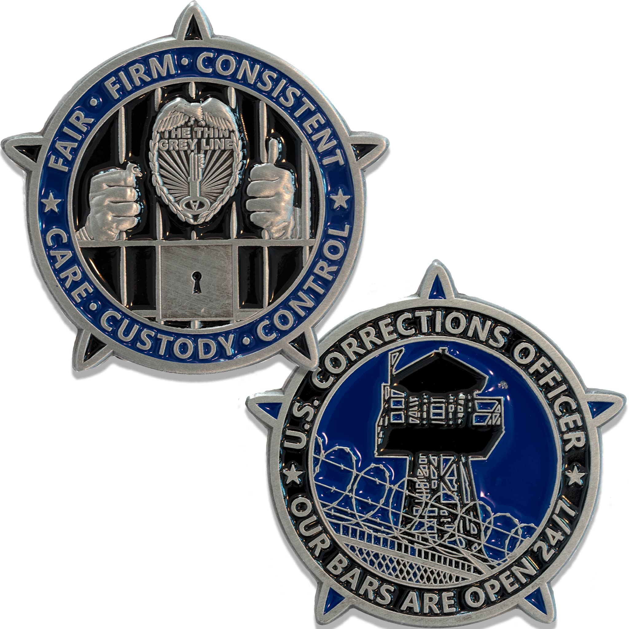 Corrections Officer Challenge Coin Star Shaped