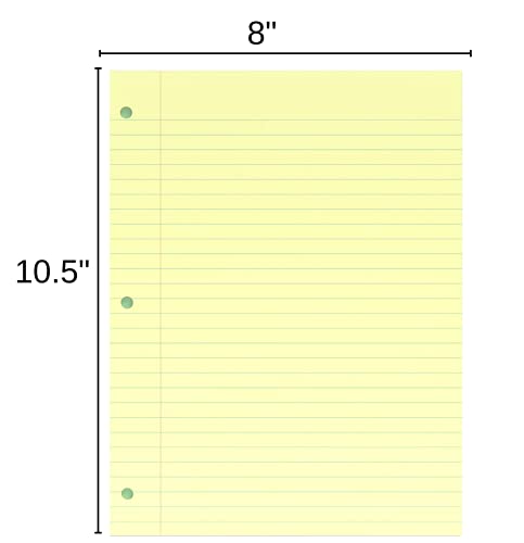 1InTheOffice Wide Filler Paper, Loose Leaf Binder Paper, Pastel, 8"W x 10.5"H, 100/Pack