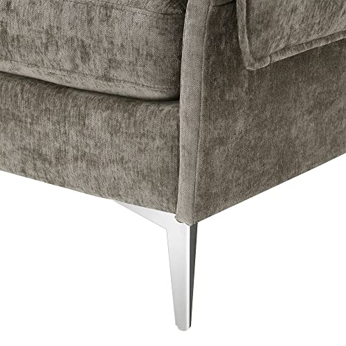 ERYE 84" L-Shaped Upholstered Corner Sofa Convertible Sectional Sofa & Couch,Modern Chenille Upholstery Couch with Reversible Chaise and 2 Pillows for Home Apartment Office Living Room
