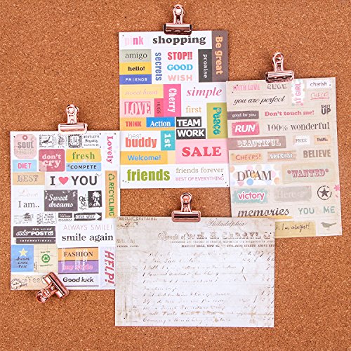Yalis Push Pins Clips 15-Count, Pinning No Holes for Paper, Creative Paper Clips with Tack for Cork Board and Photo Wall ( Rose Gold)