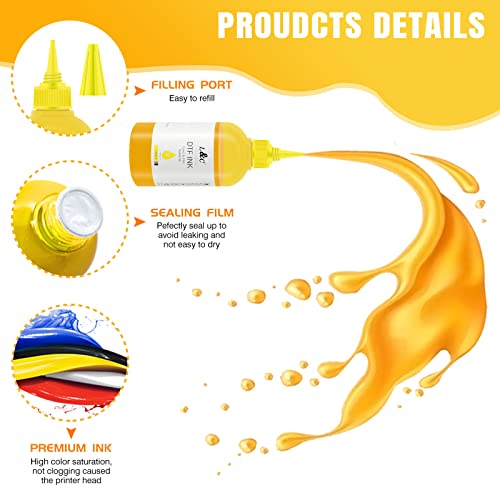 L&C Premium DTF Ink, DTF Transfer Ink Refill for epson L1800 et-8550 xp15000 DTF Printers, Heat Transfer Film Printing Ink Set 200ml X 5