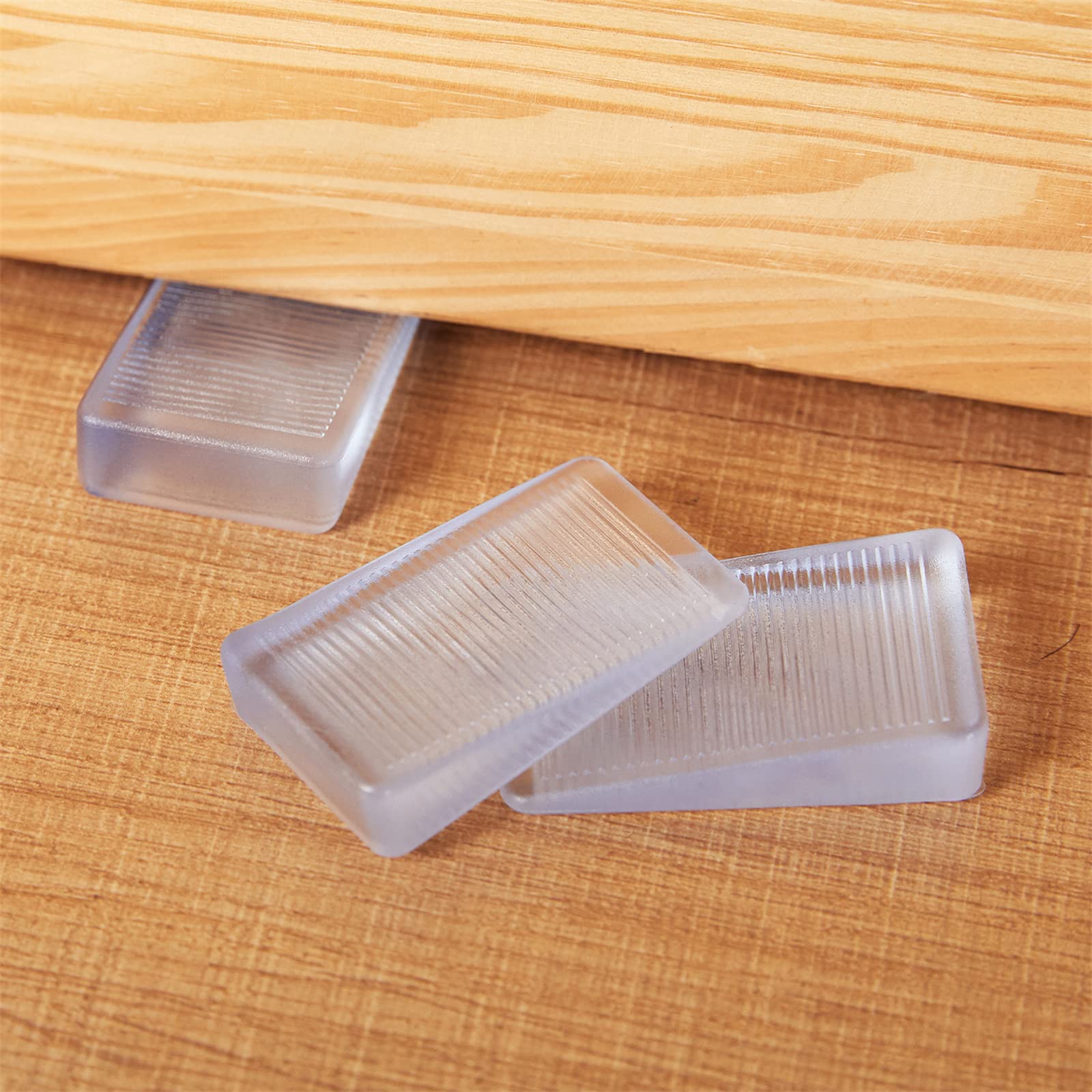 ZZRANYE 8 Pcs Rubbery Clear Table & Bed Leveling Wedges, Home Improvement Kit with Toilet & Hot Tub Shims, DIY Wedge Levelers (10mm)