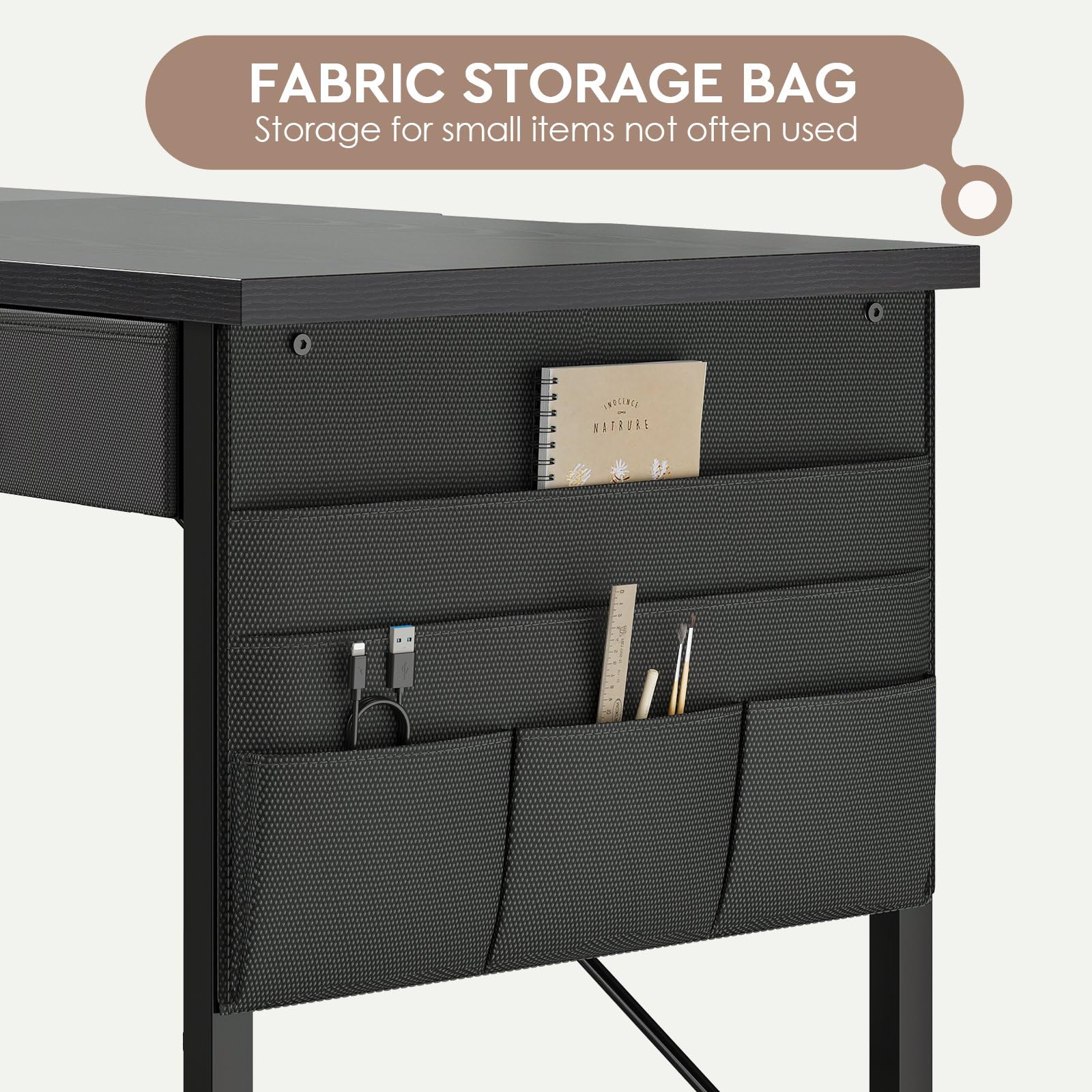 Maihail Maihail Home Office Desk with Drawers and Shelves, 47” Computer Corner Desk for Small Space, Small L Shaped Desk with Side Storage for Bedroom, Black