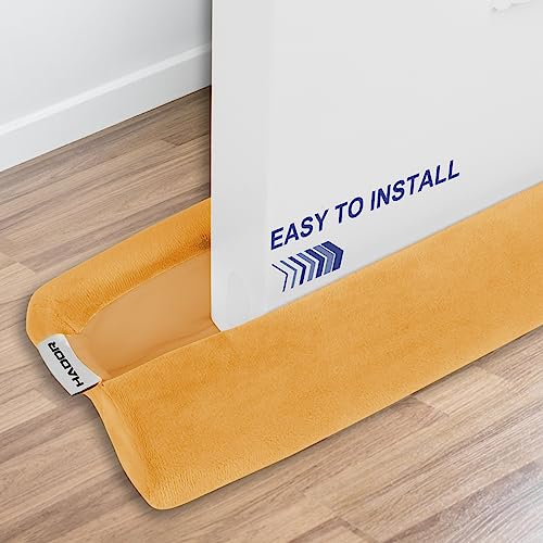 HADOR Door Draft Stopper Noise Blocker 36 Inches for Bottom of Door, Mustard Yellow Twin Triangular Under Door Draft Stopper Seal Gap Machine-Washable Air Blocker