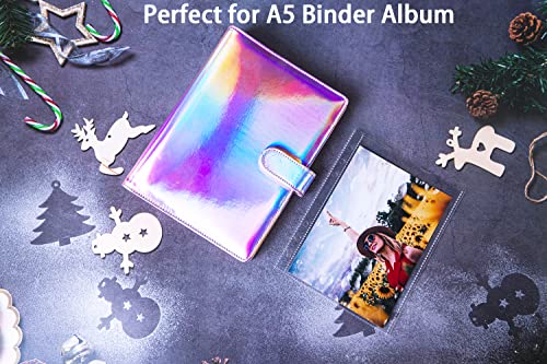 30 Pack 60 Pockets 5x7” Photocard Sleeves for A5 6 Ring Binder, Ultra-Clear Photo Sleeves, Double-Sided 1 Pocket Photo Pages, Top Loading Photo Sheet Protector for Photos, Postcards, Seed Packets