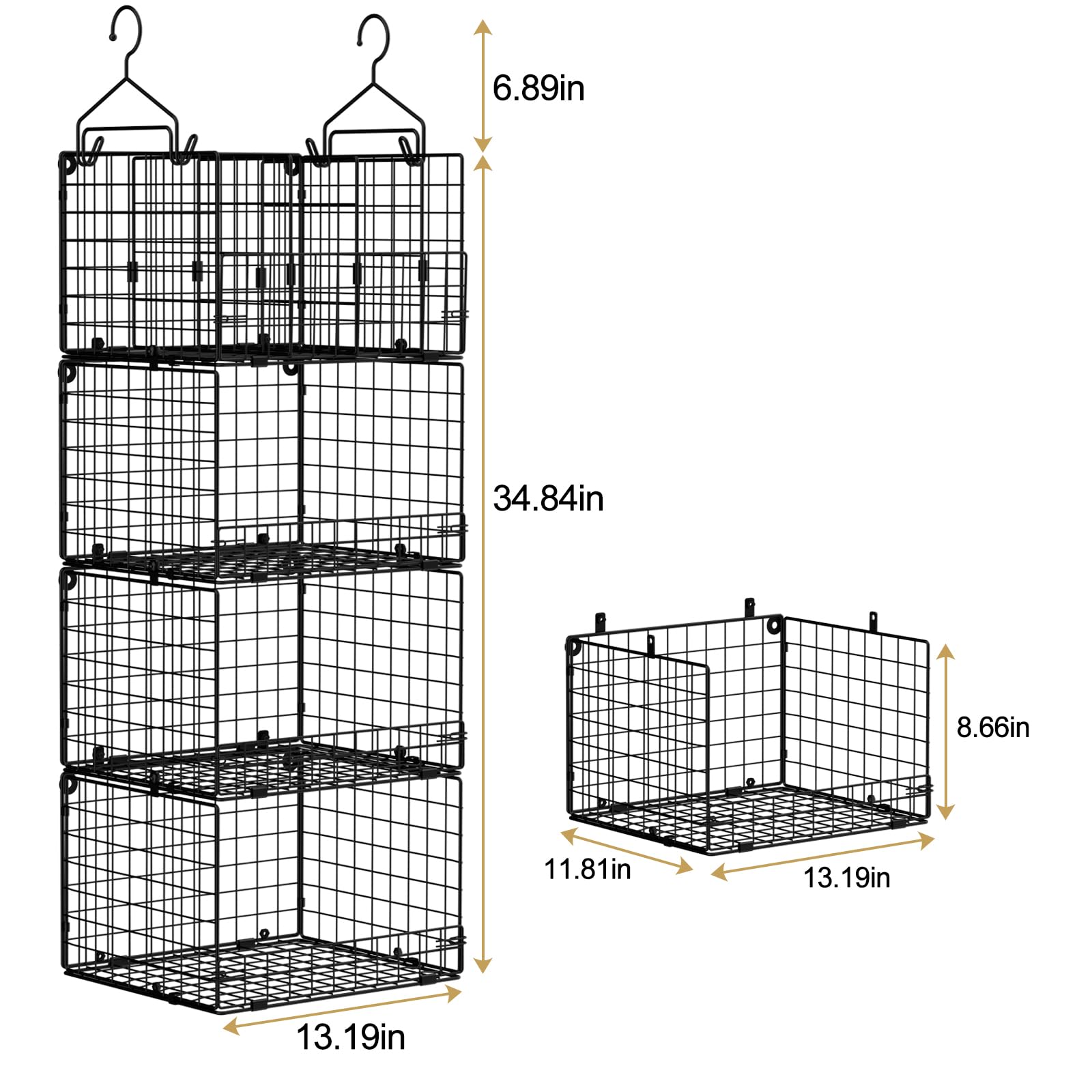 JKsmart 4-Shelf Modern Metal Closet Organizer with 3 Dividers for Storing Clothes, Boots, Towels, and More