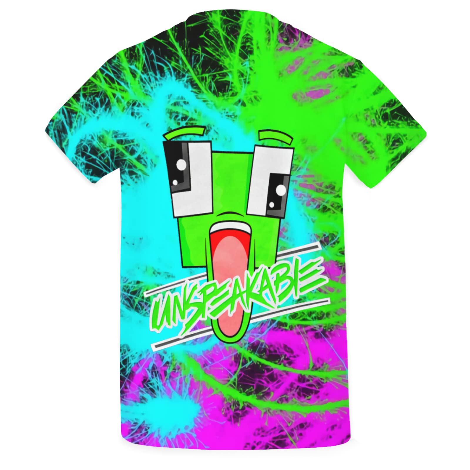 Uvkyy Boys' Short Sleeve Crewneck Tshirt Gaming t Shirts 3D Printed Graphic Tops for Teens Boys Girls Tee Small 8-10 Years Cyan-Blue