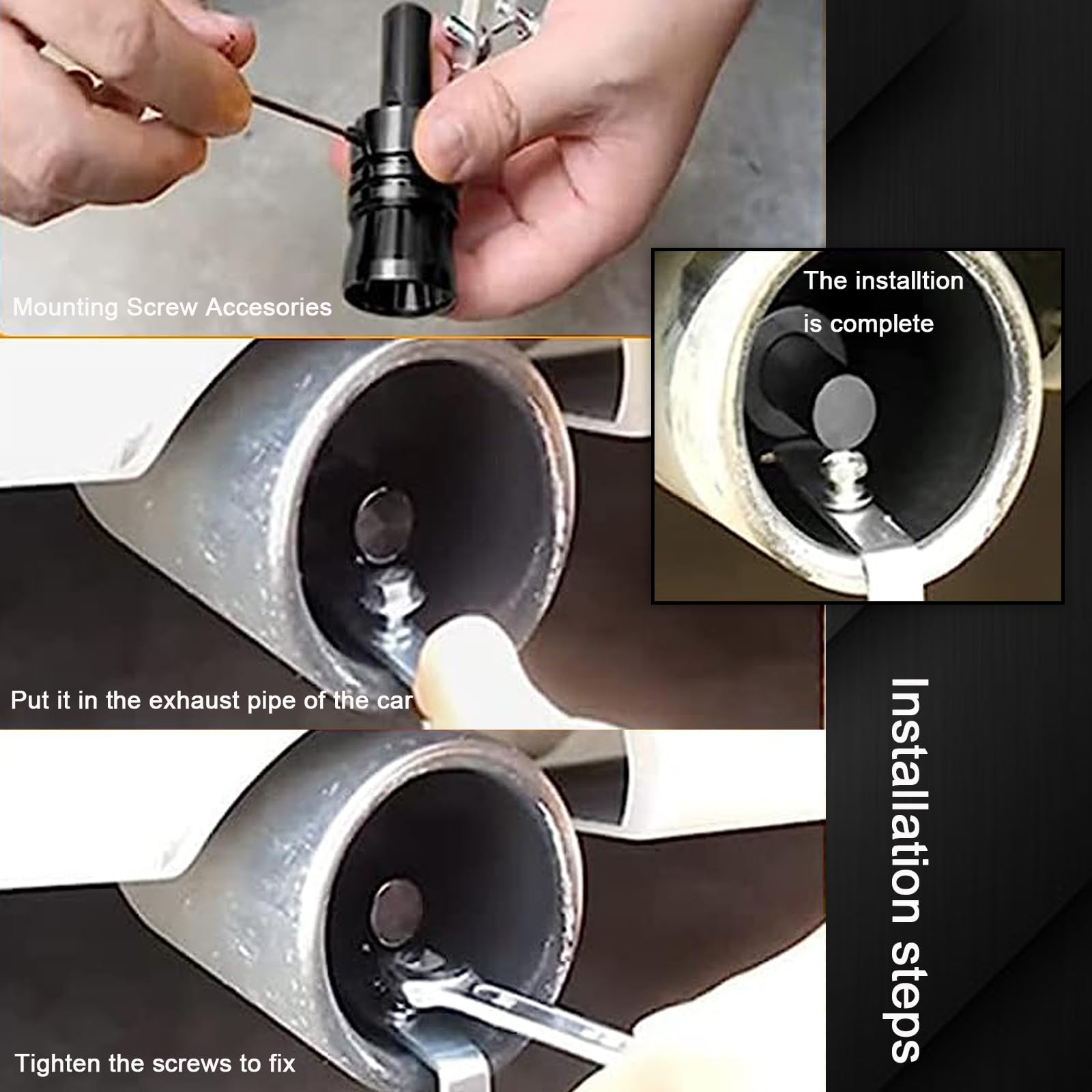 gunhunt 2 PCS Turbo Sound Whistle Simulator, 4.05" x 2.32" Car Roar Maker Tail Pipe Whistle, Universal Aluminum Turbo Sound Whistle Exhaust Muffler Sound Booster, Car Styling Accessories (Black)